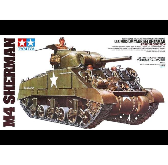 Tamiya 35190 U.S. Medium Tank M4 Sherman Early Production | Assomodel